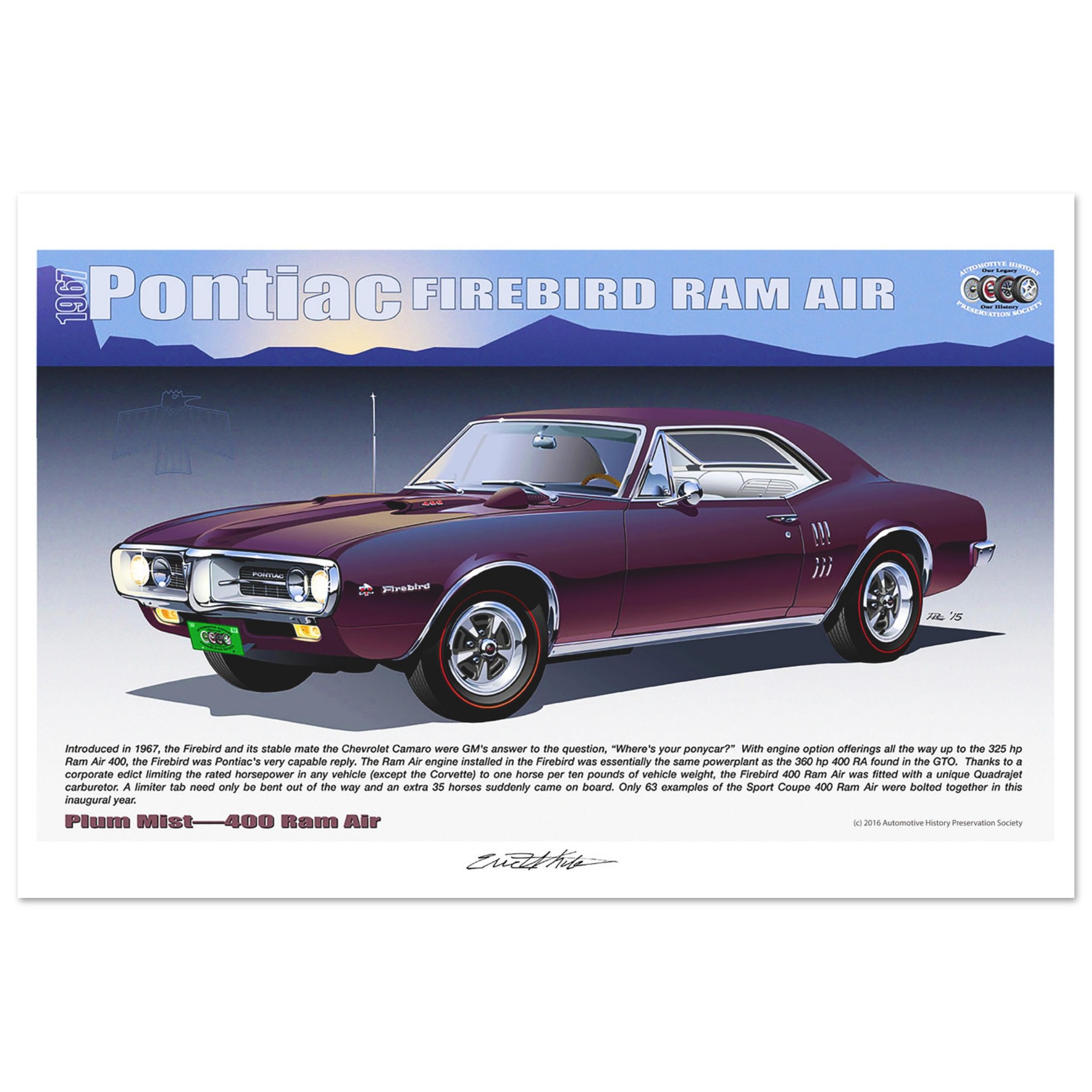 1967 Pontiac Firebird Poster - Premium Semi-Glossy Paper - Over-Drive ...
