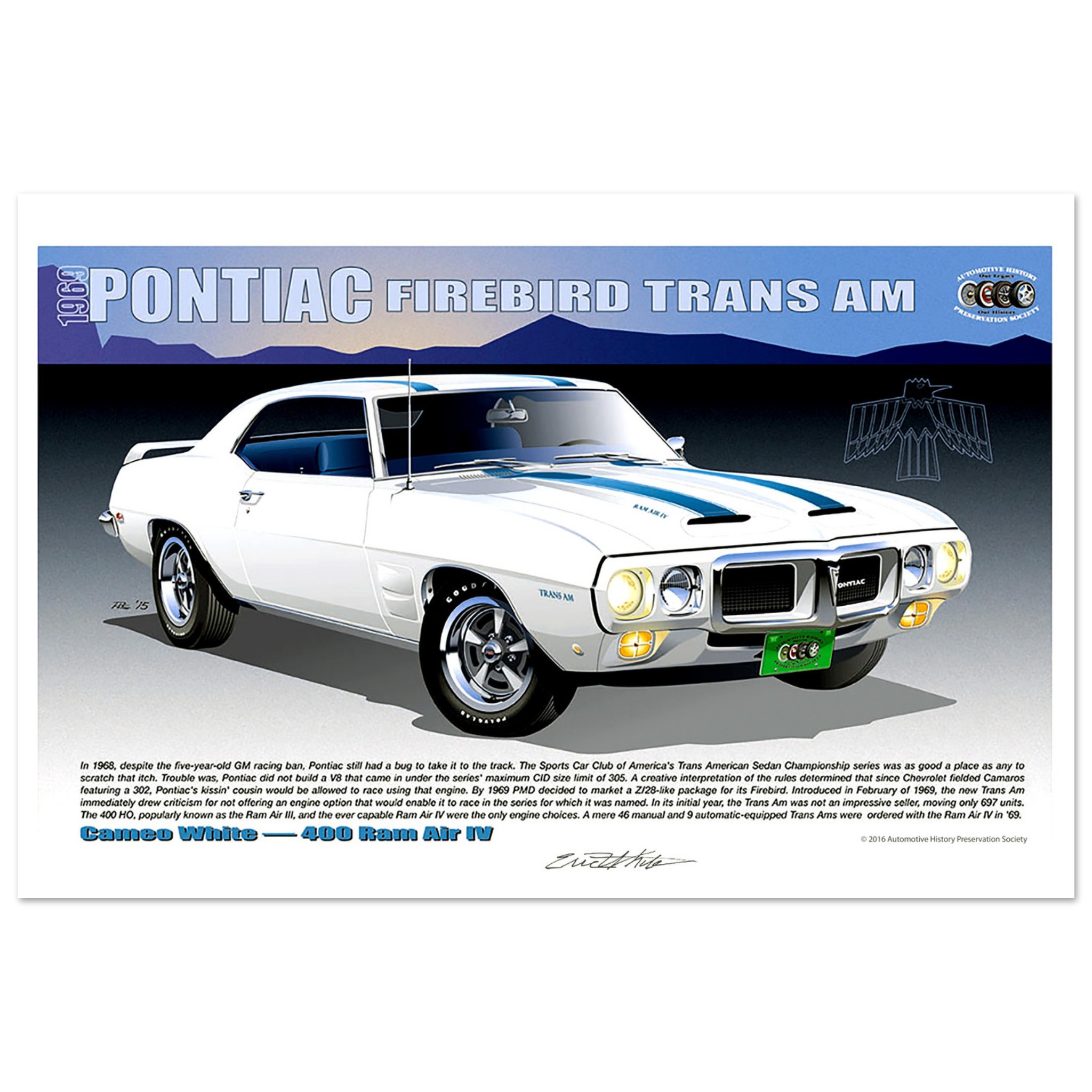 1969 Pontiac Trans Am Poster - Premium Semi-Glossy Paper - Over-Drive ...
