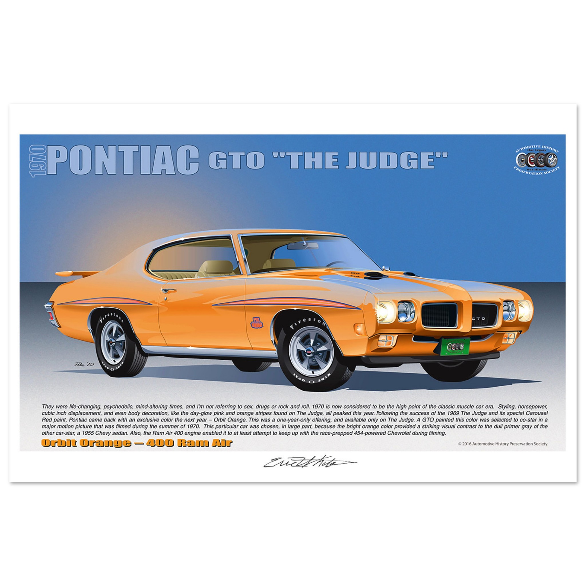 1970 Pontiac GTO Judge Poster - Premium Semi-Glossy Paper - Over-Drive ...