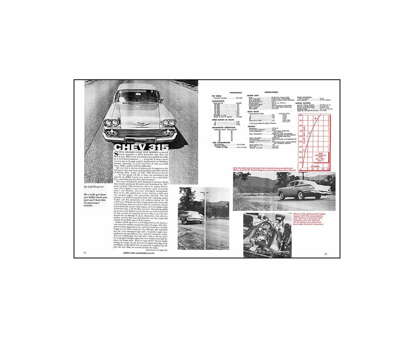 1958 Chevrolet 348 CID 315 HP Road Test - Sports Cars Illustrated ...