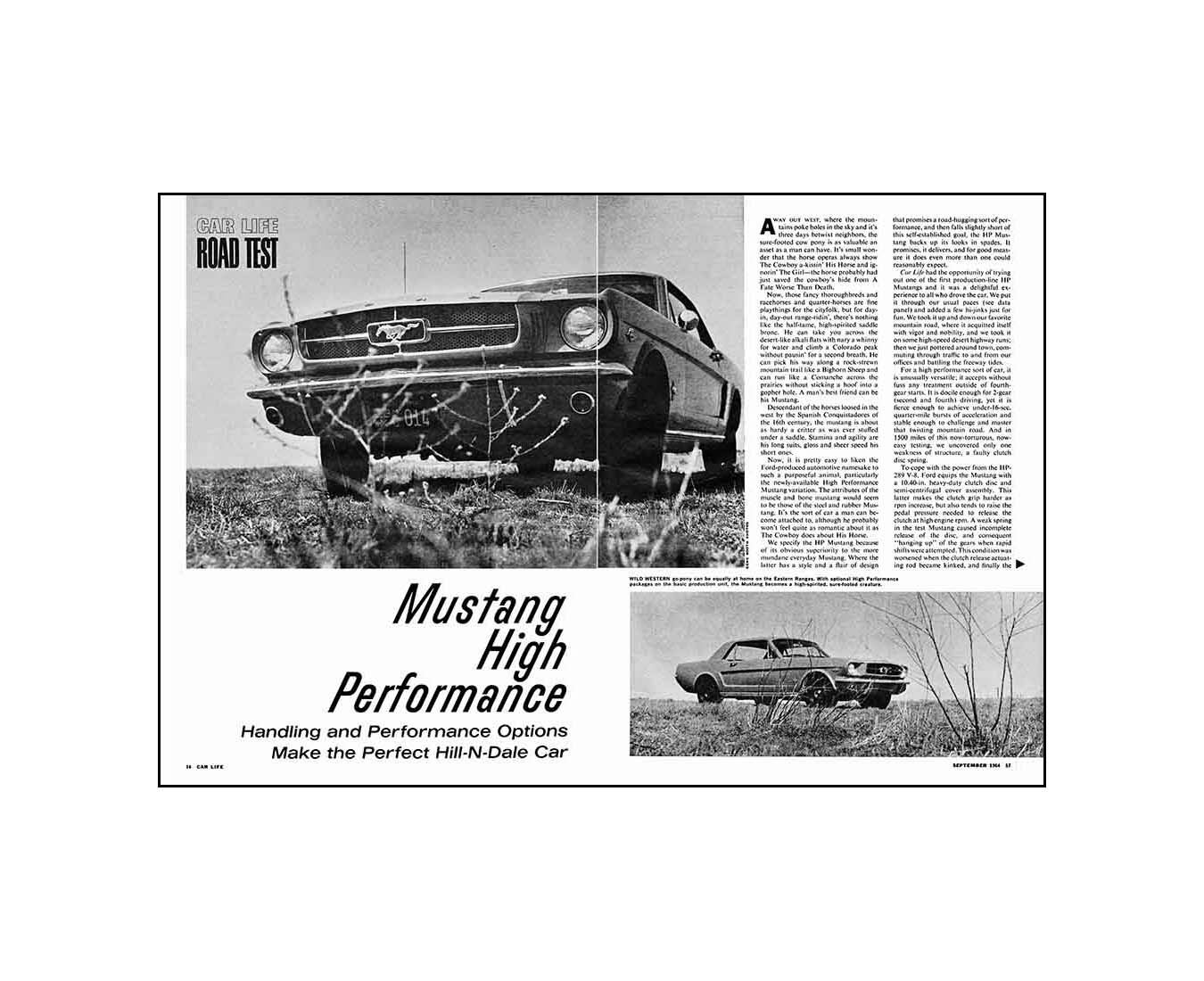 1965 Ford Mustang Hi-Po Coupe Road Test - Car Life Magazine - Over ...