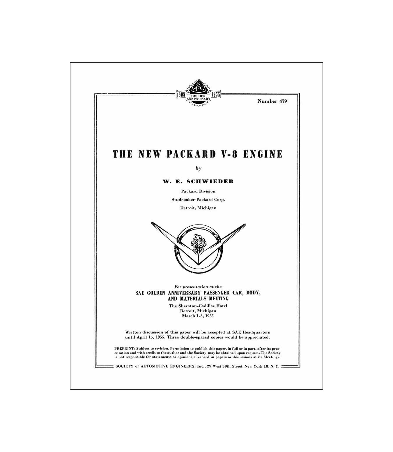 1955 SAE Paper #479 - The New Packard V-8 Engine - Over-Drive Magazine