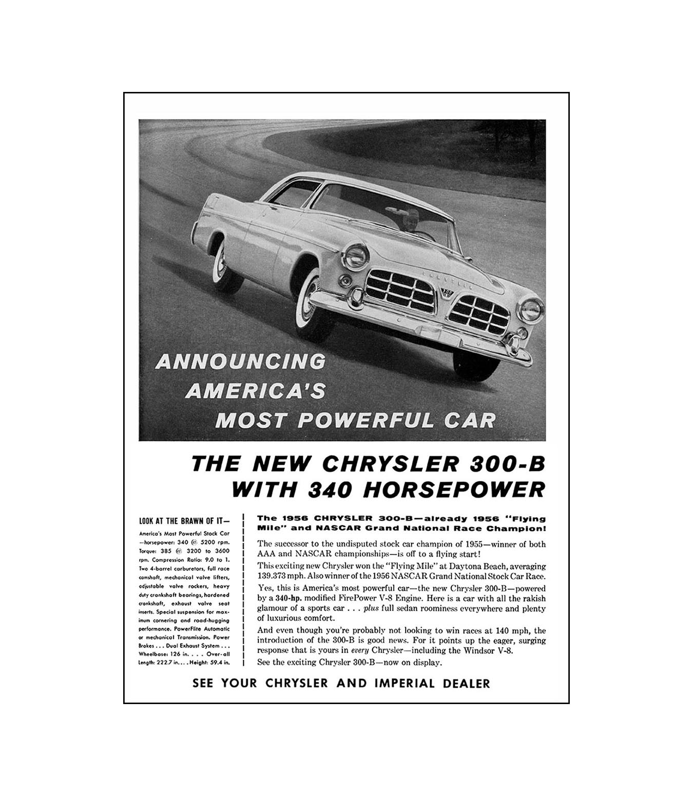 1956 Chrysler 300B Print Ads - Over-Drive Magazine