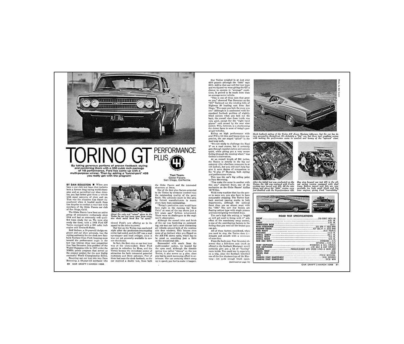 1968 Ford Torino GT Road Test - Car Craft Magazine - Over-Drive Magazine