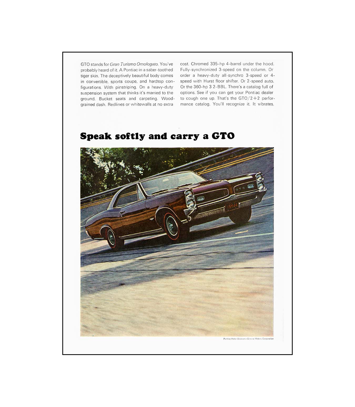 1966 Pontiac GTO Print Ads - Over-Drive Magazine