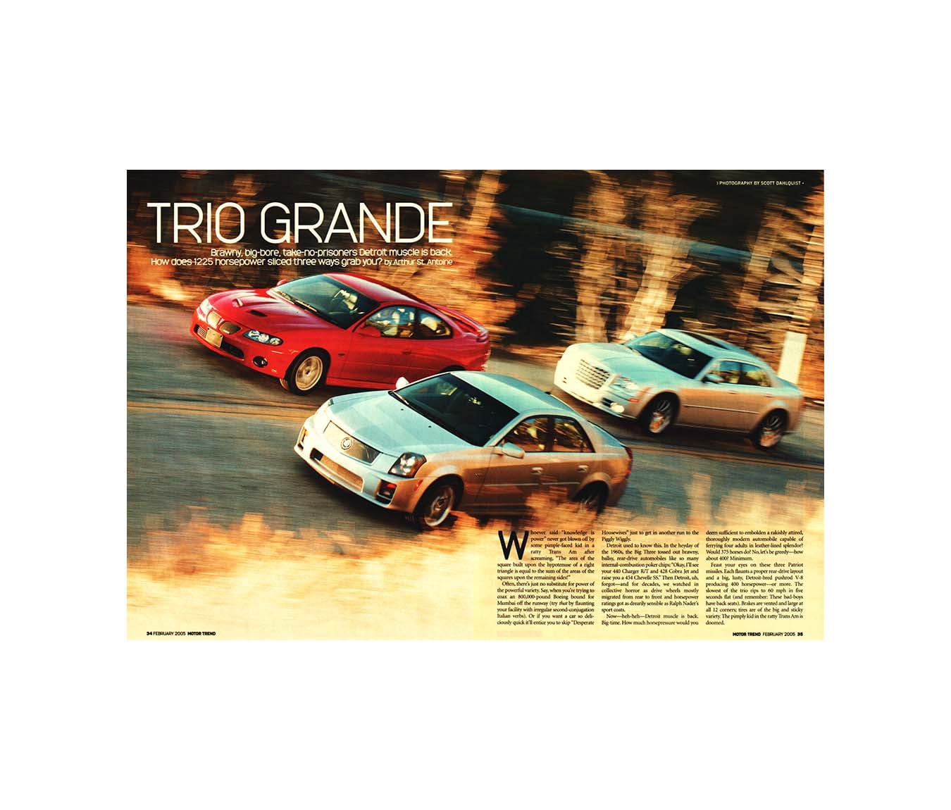 2005 Pontiac GTO vs Cadillac CTS-V and Chrysler 300 Road Test - Motor ...