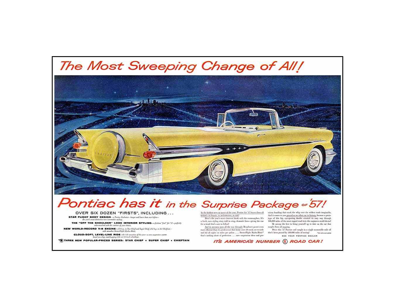 1957 Pontiac Landscape Print Ads - Over-Drive Magazine