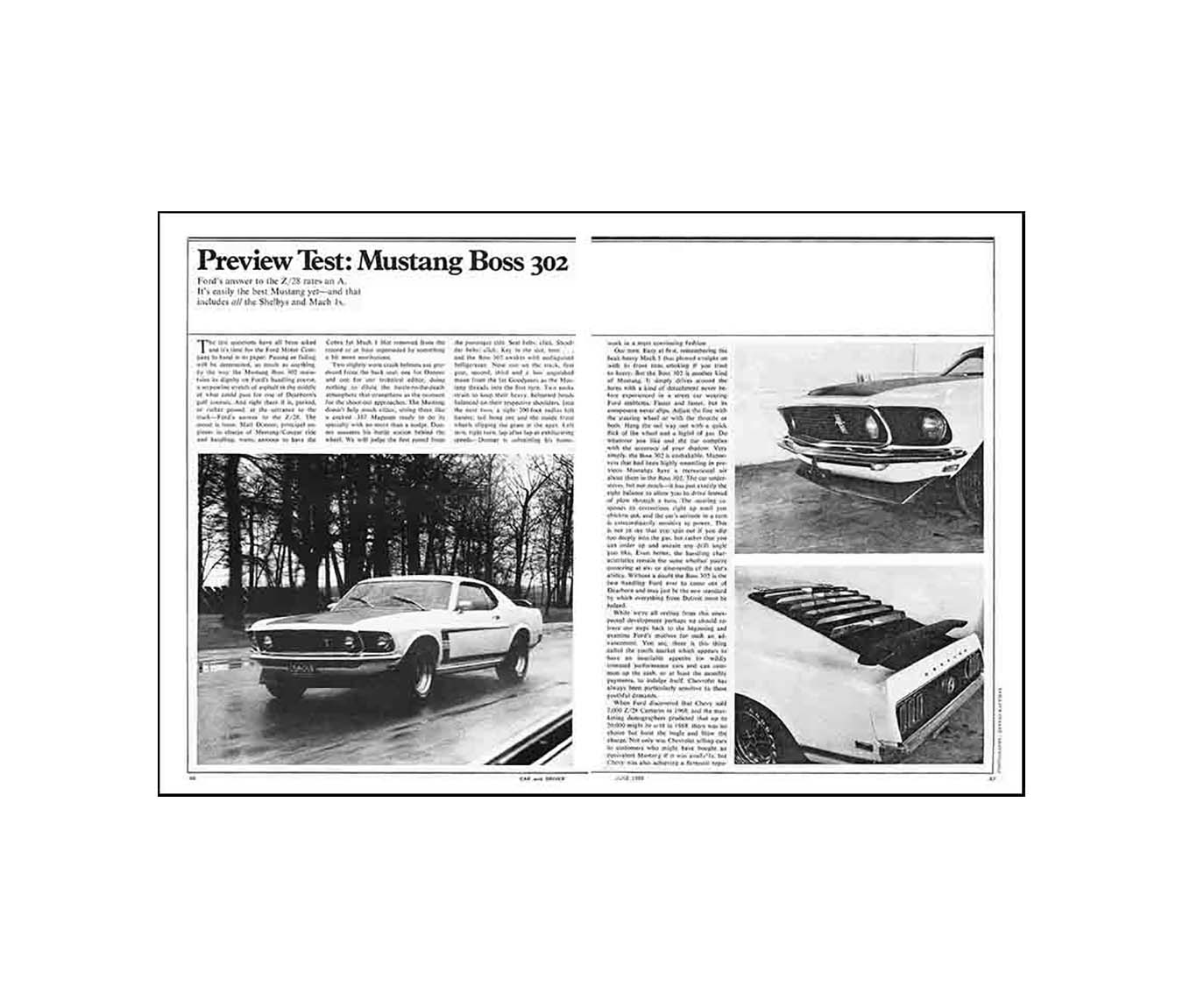 1969 Ford Mustang Boss 302 Road Test - Car And Driver Magazine - Over ...