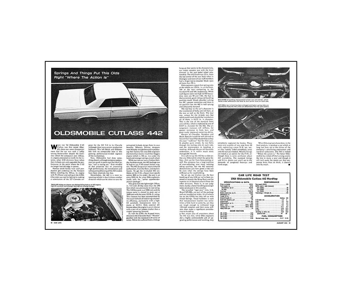 1964 Oldsmobile 442 Road Test - Car Life Magazine - Over-Drive Magazine