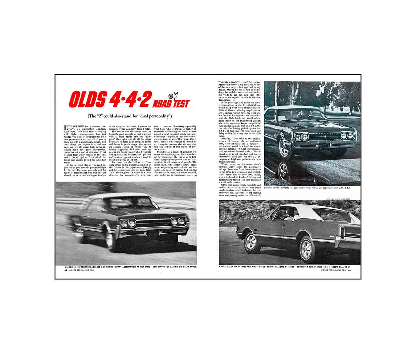 1966 Oldsmobile 442 Tri-Carb Road Test - Motor Trend Magazine - Over ...
