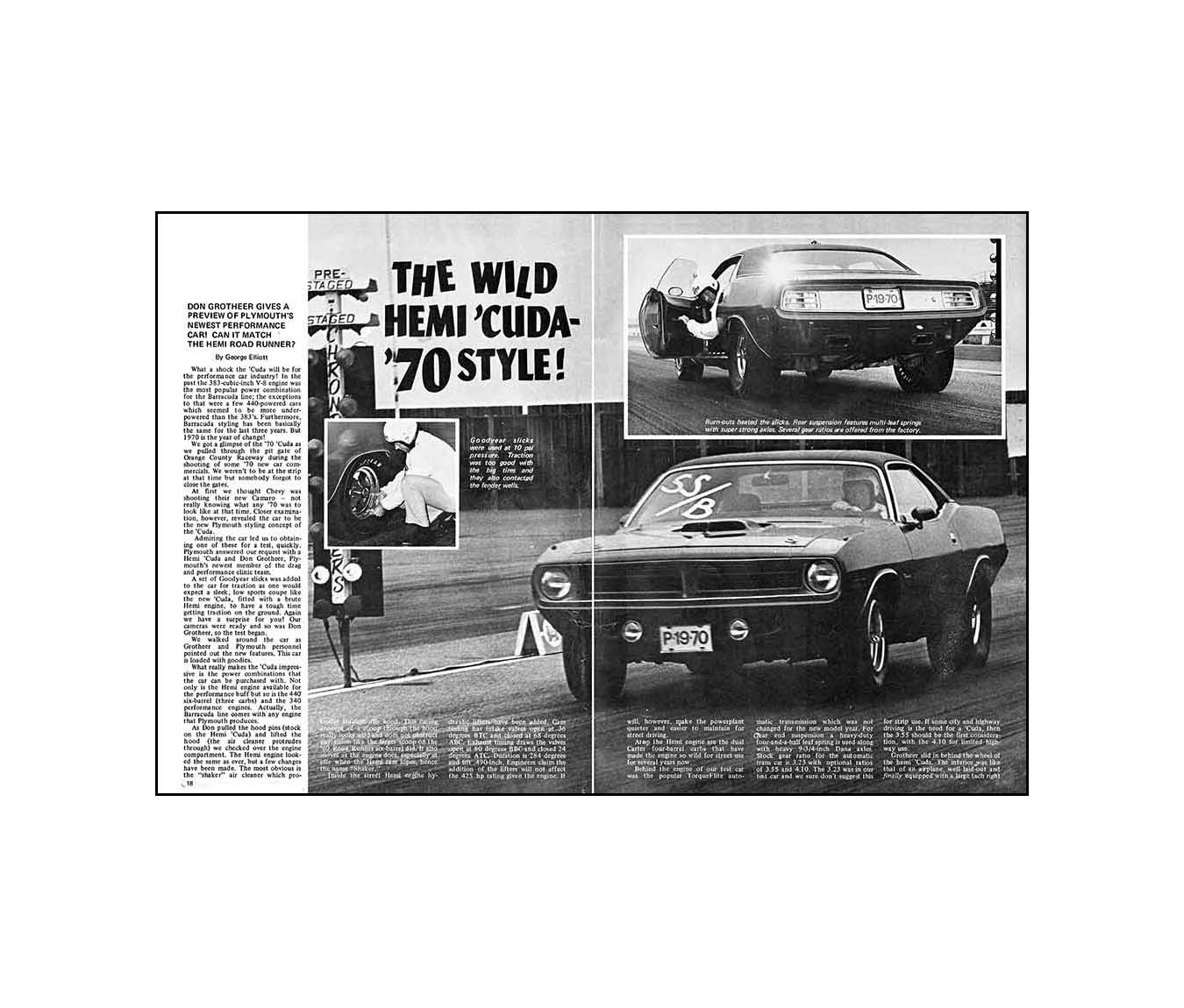 1970 Plymouth Hemi Cuda Drag Test - Popular Hot Rodding Magazine - Over ...