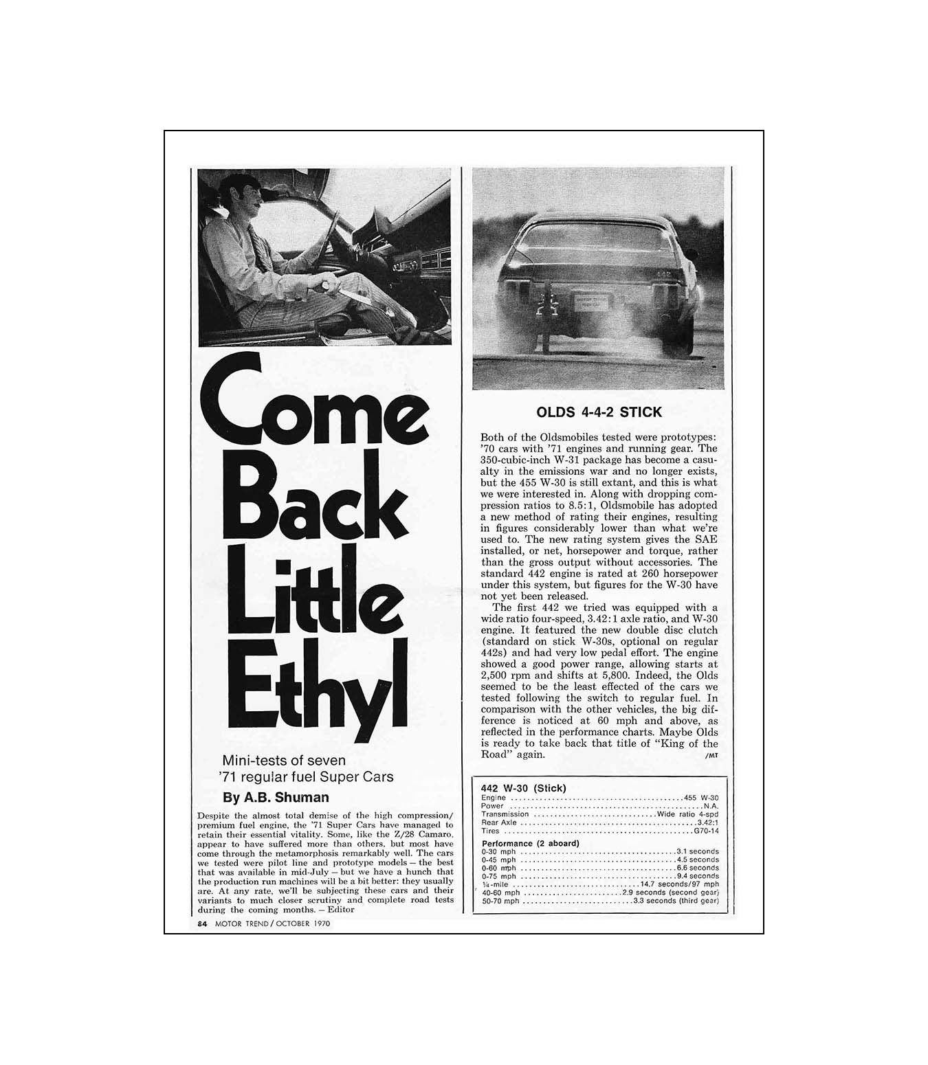 1971 Chevrolet Chevelle SS 454 LS6 Road Test - Motor Trend Magazine ...