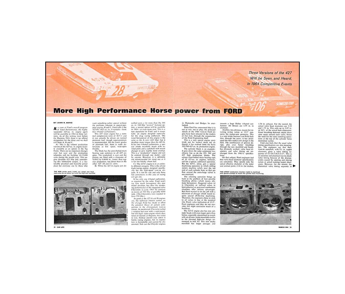 1964 Ford 427 CID Performance Improvements - Car Life Magazine - Over ...