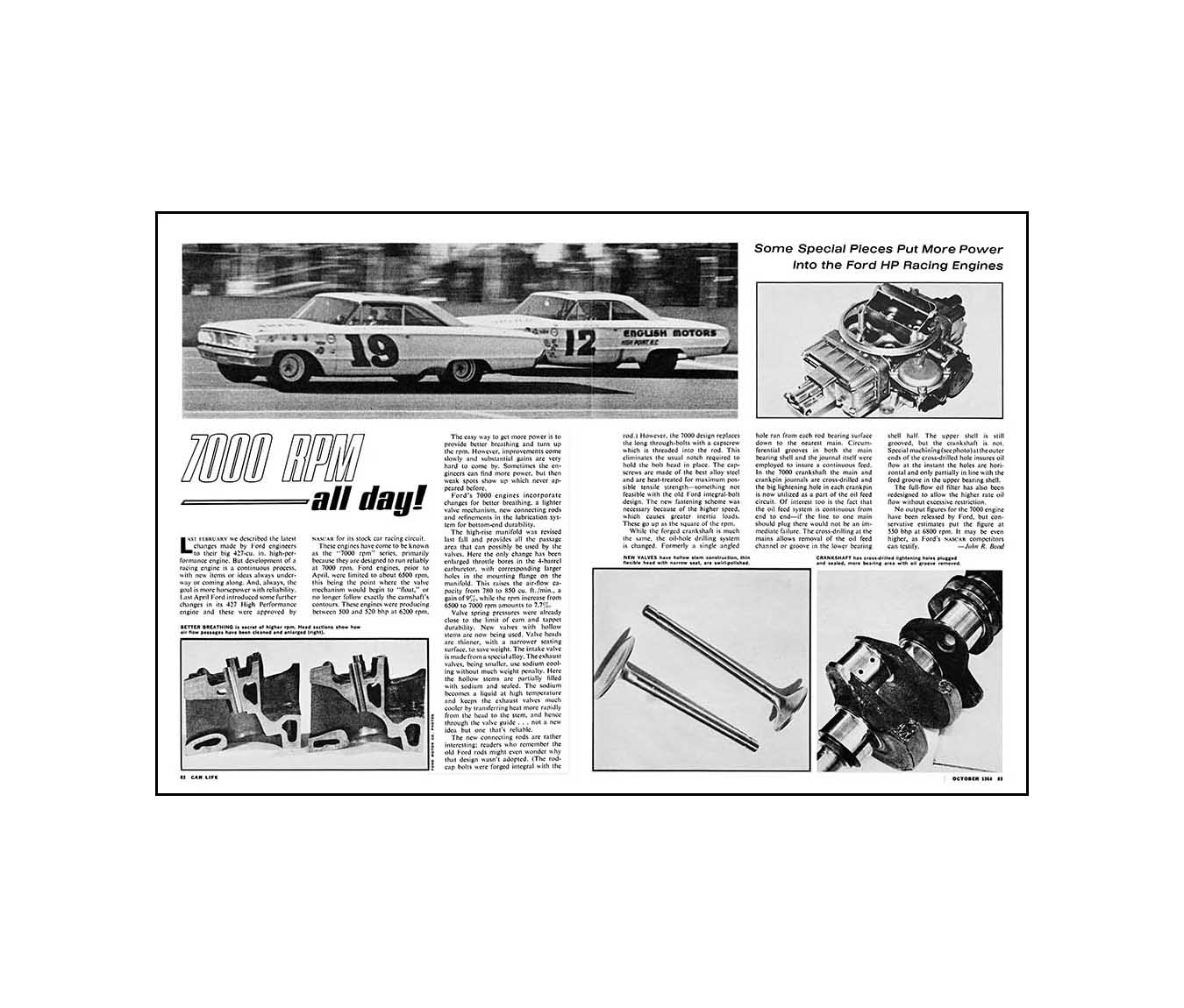 1965 Ford 427 CID Performance Improvements - Car Life Magazine - Over ...