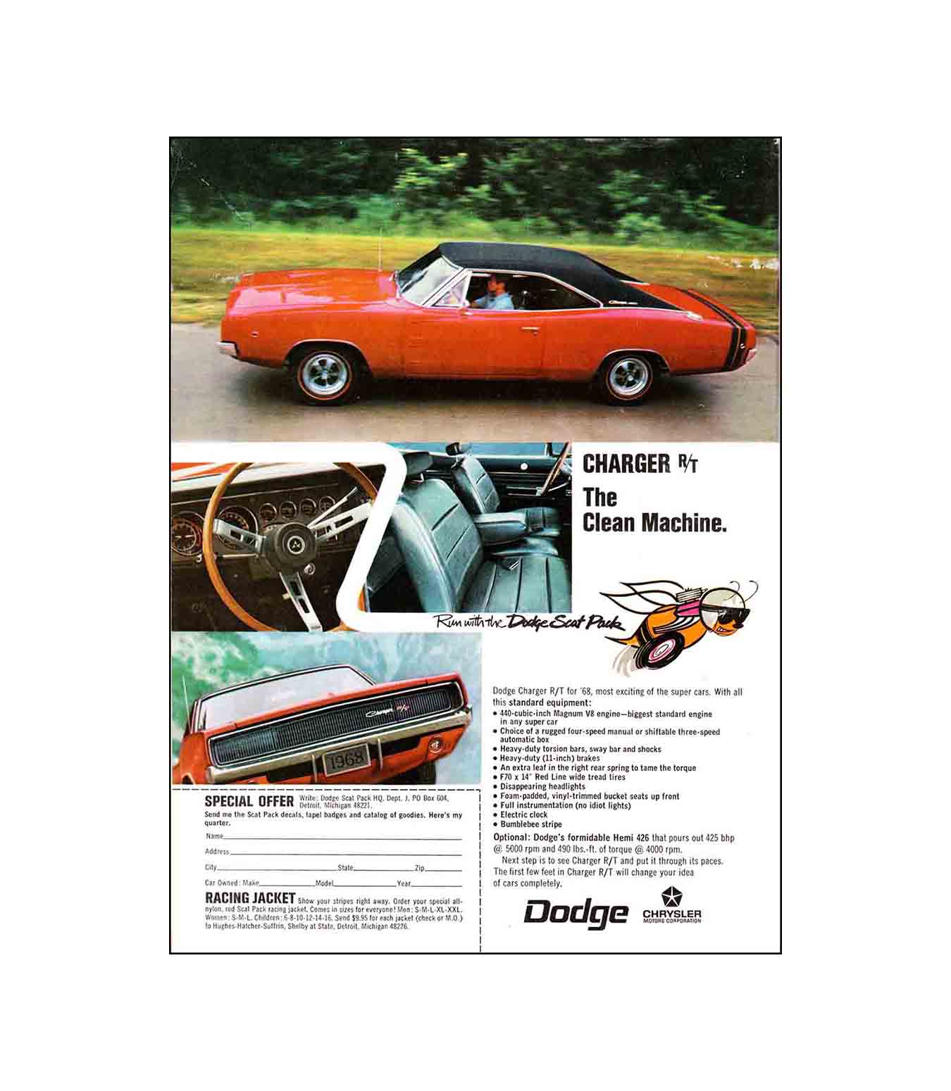 1968 Dodge Mid-Size Car Print Ads - Over-Drive Magazine