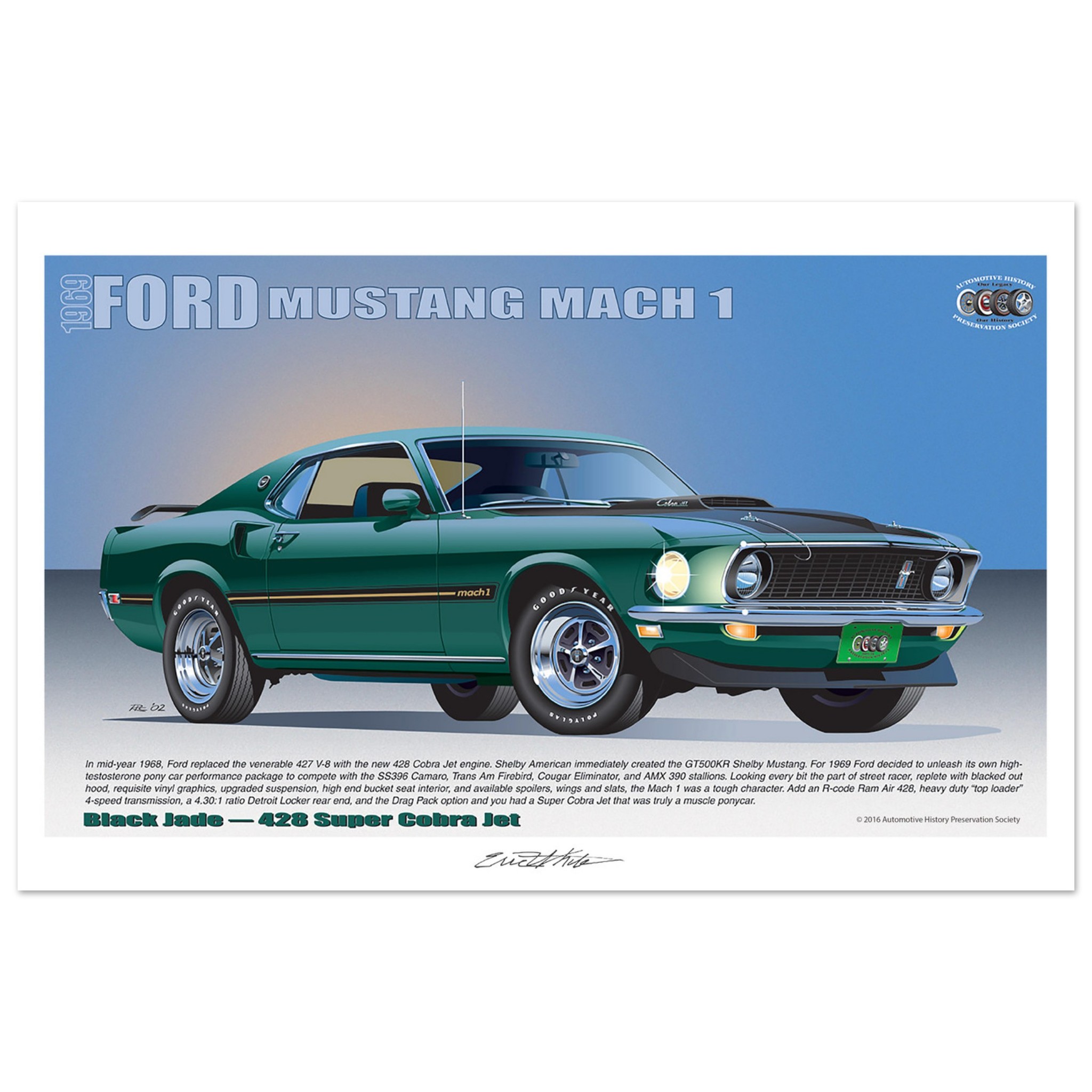 1969 Ford Mustang Mach 1 Premium Semi-Glossy Paper Poster - Over-Drive ...