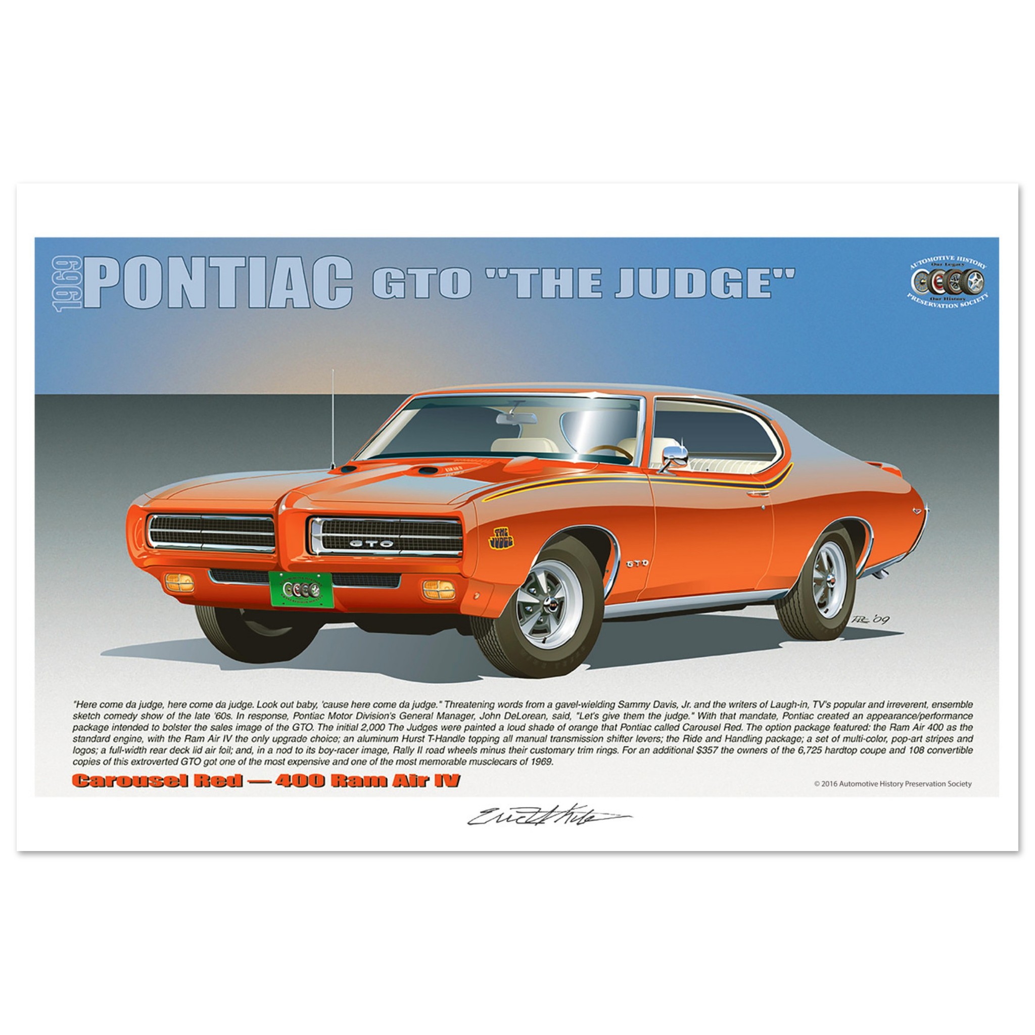 1969 Pontiac GTO Judge Poster - Premium Semi-Glossy Paper - Over-Drive ...