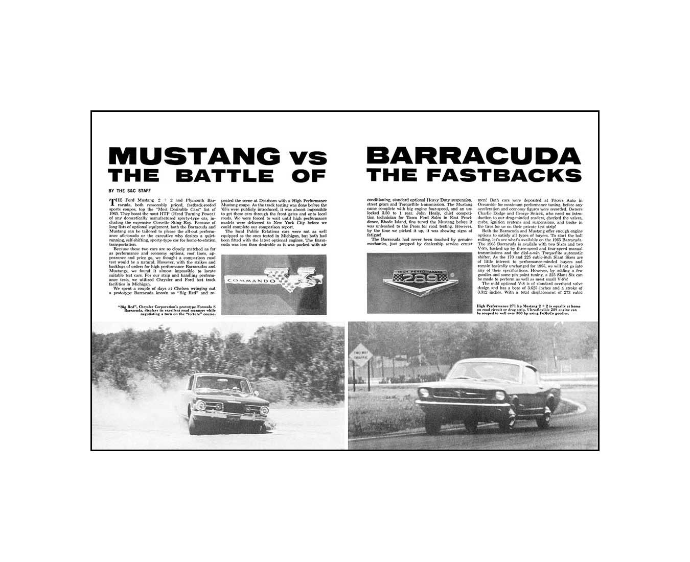 1965 Plymouth Barracuda S vs Hi-Po Mustang - Speed & Custom Magazine ...