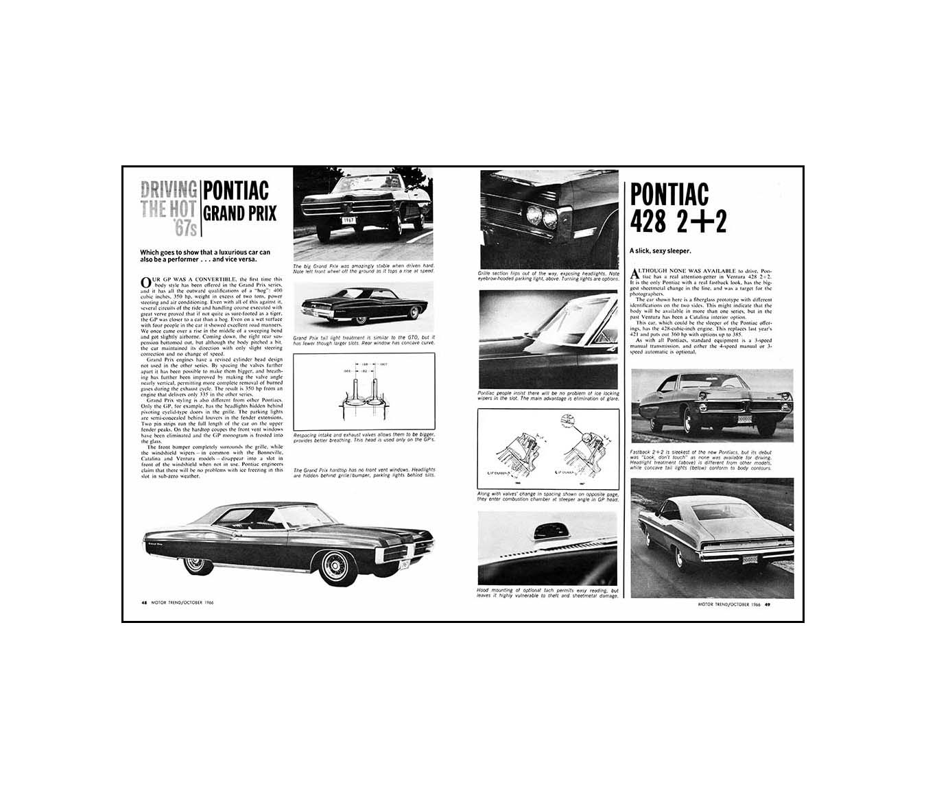1967 Pontiac 2+2 and Grad Prix Drive Test - Motor Trend Magazine - Over ...