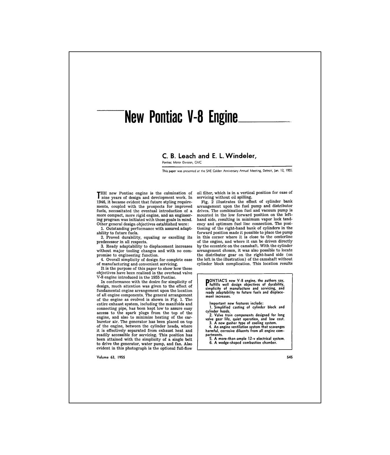 1955 Pontiac V-8 SAE Engine Design Paper - Over-Drive Magazine