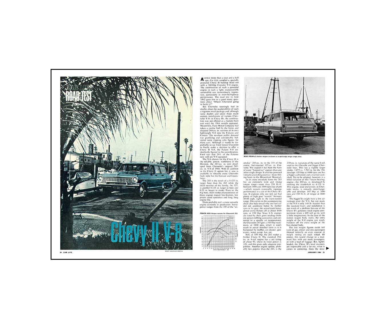 1964 Chevrolet Chevy II V-8 Station Wagon Road Test - Car Life Magazine ...