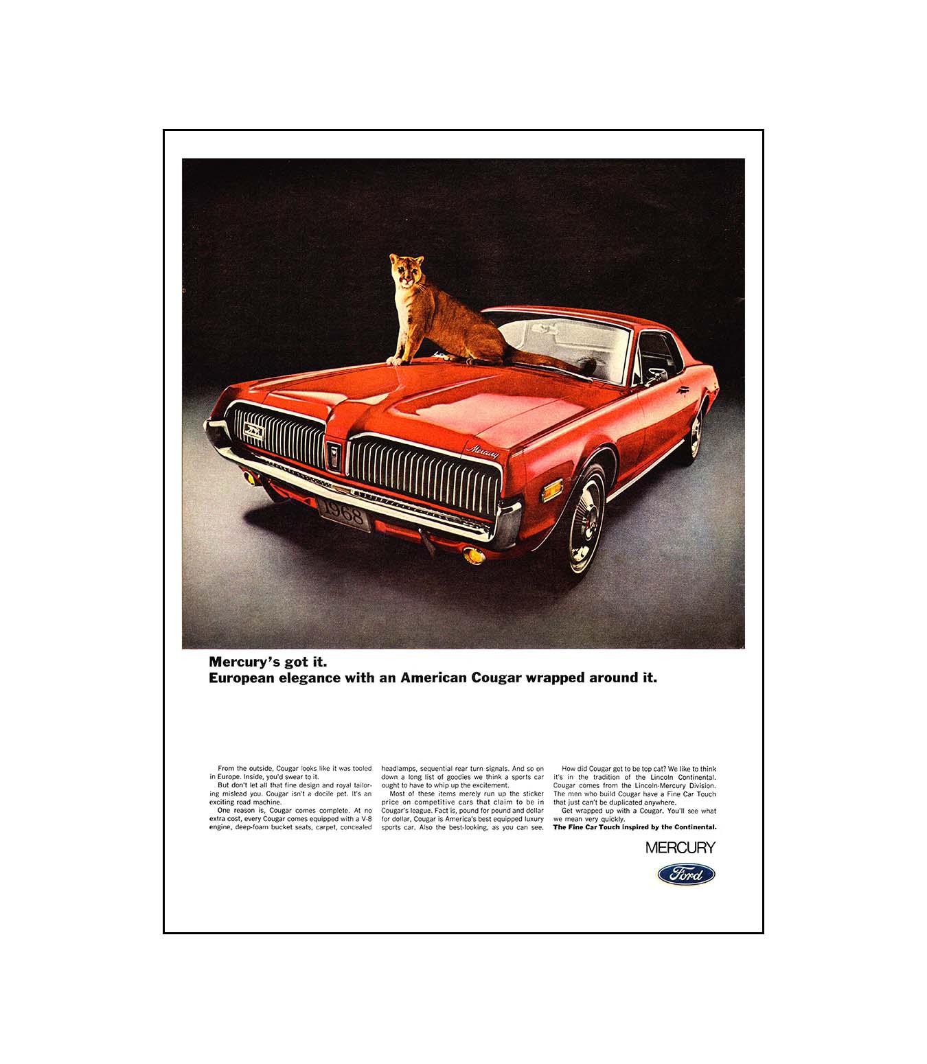 1968 Mercury Cougar Print Ads - Over-Drive Magazine