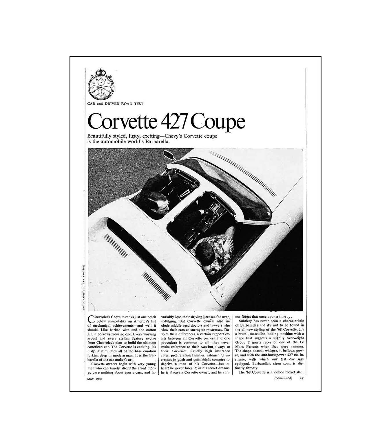 1968 Chevrolet Corvette 427 CID Coupe Road Test - Car and Driver ...
