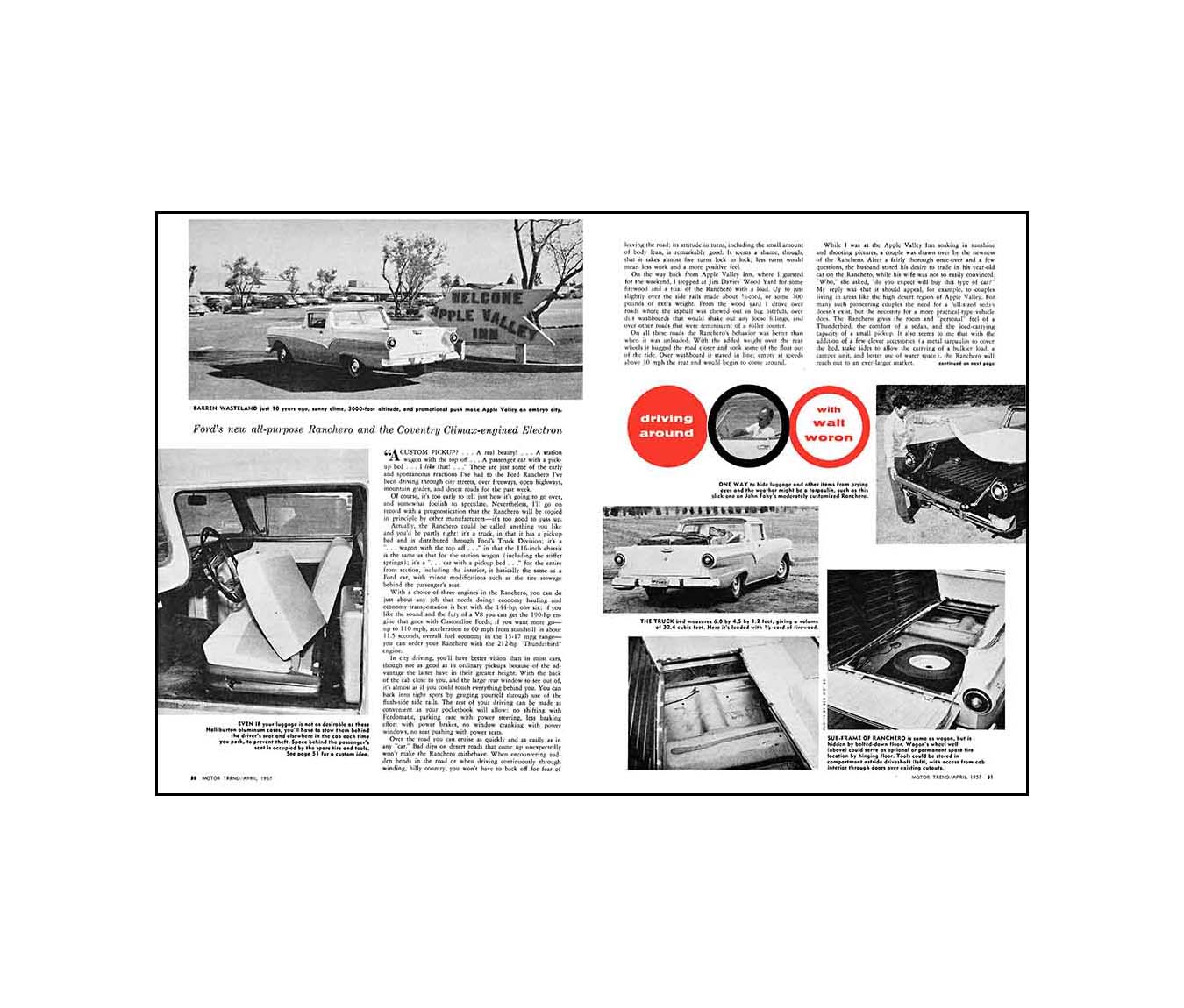 1957 Ford Ranchero Road Test - Motor Trend Magazine - Over-Drive Magazine