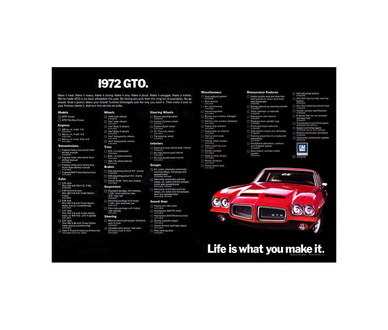 1972 Pontiac Mid-Size Car Print Ads - Over-Drive Magazine