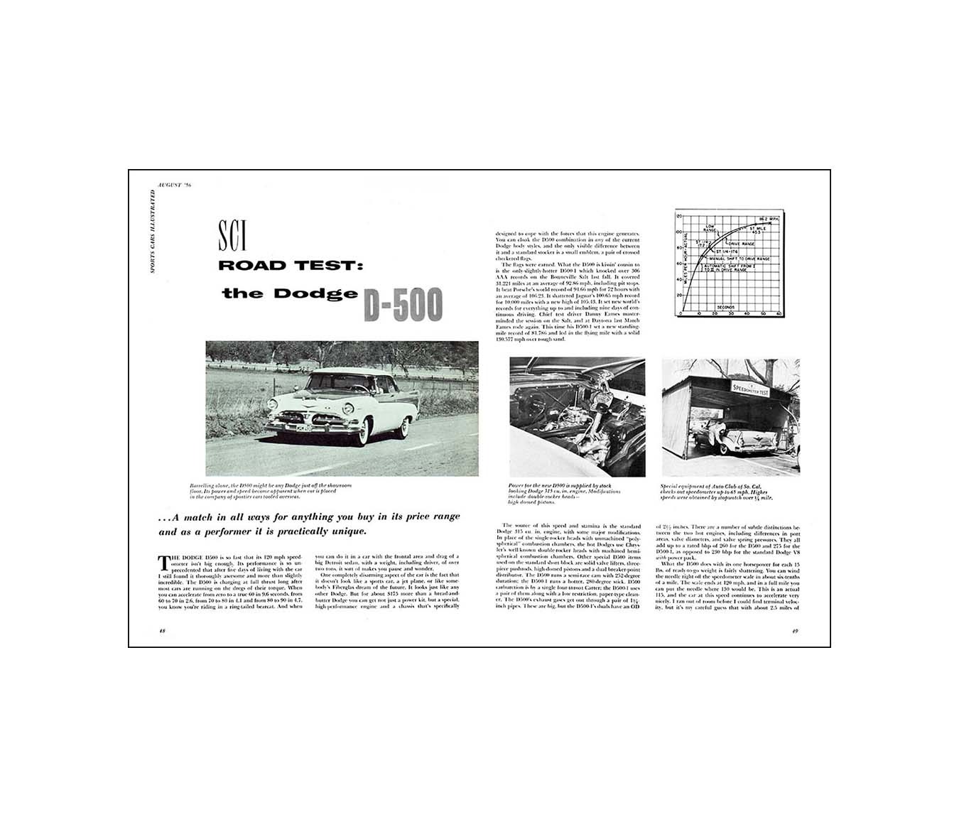 1956 Dodge D-500 Road Test - Sports Cars Illustrated Magazine - Over ...