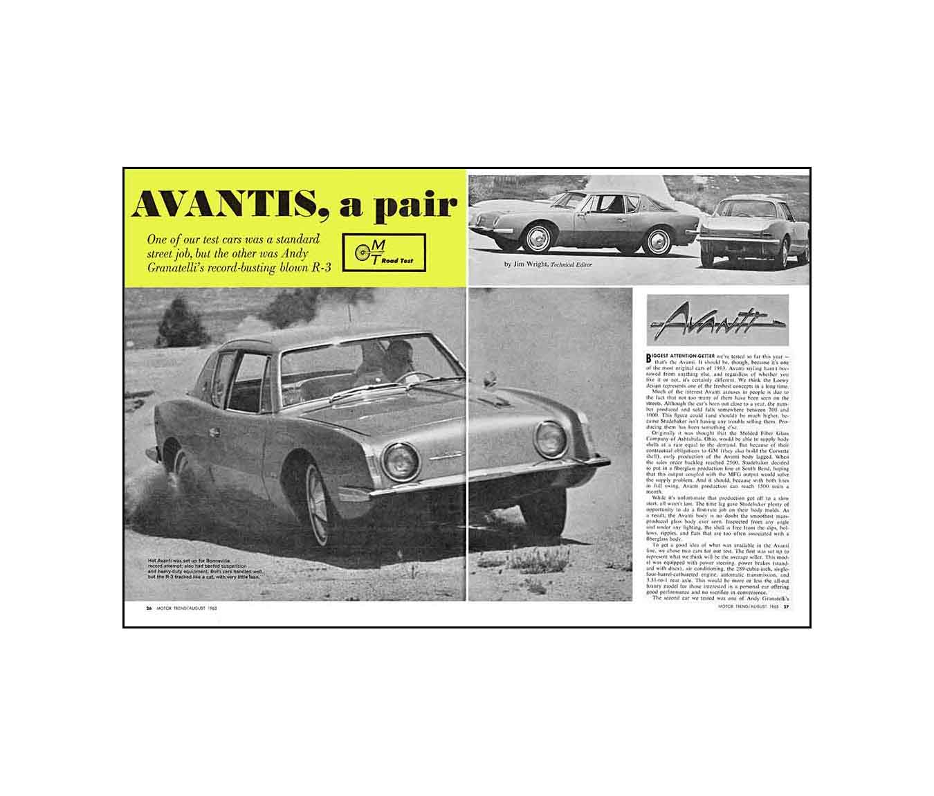 1963 Studebaker Avanti R3 Road Test - Motor Trend Magazine - Over-Drive ...
