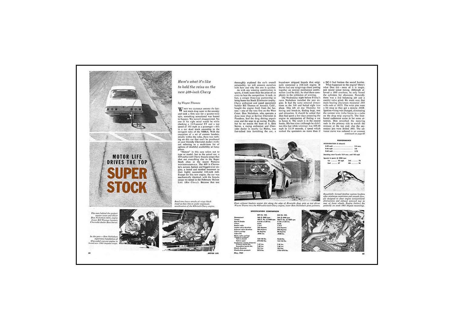 1961 Chevrolet 409 CID Drag Test- Motor Life Magazine - Over-Drive Magazine
